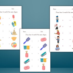 Printable Matching Worksheets - Match the Picture Activity for ...