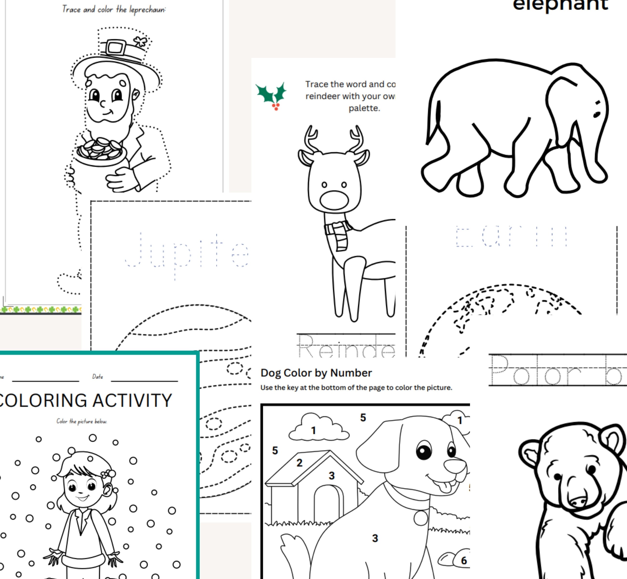 Kindergarten and Preschool Pre-k Learning Bundle 300 Pages / Math ...