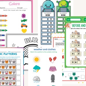 Kindergarten and Preschool Pre-k Learning Bundle +300 Pages / Math ...
