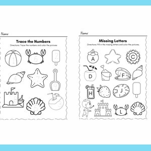 Kindergarten Summer Review Printable Worksheet Bundle/educational ...