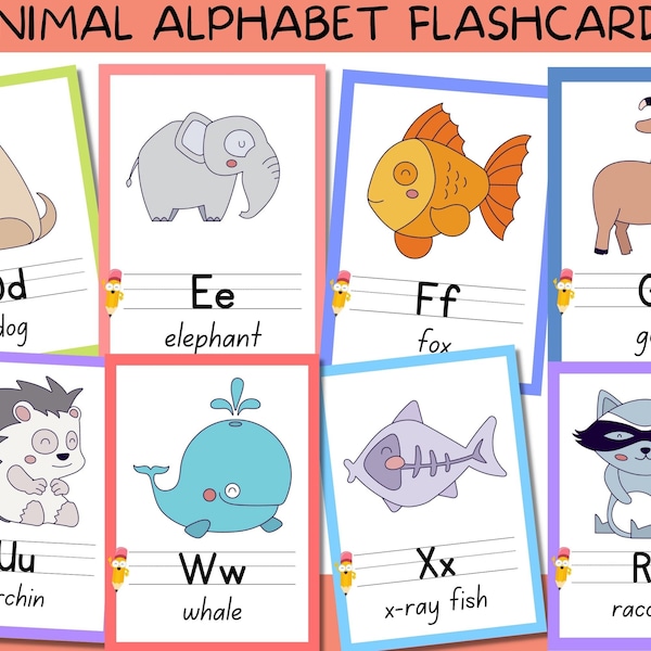 Alphabet Flashcards - Etsy
