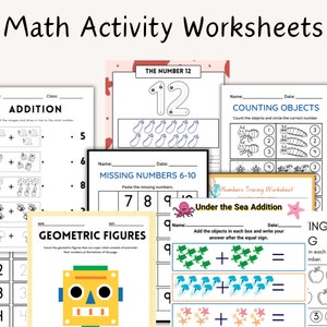 Kindergarten and Preschool Pre-k Learning Bundle 300 Pages / Math ...