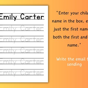 Custom Name Trace Handwriting Worksheet for Kids - Personalized Name ...