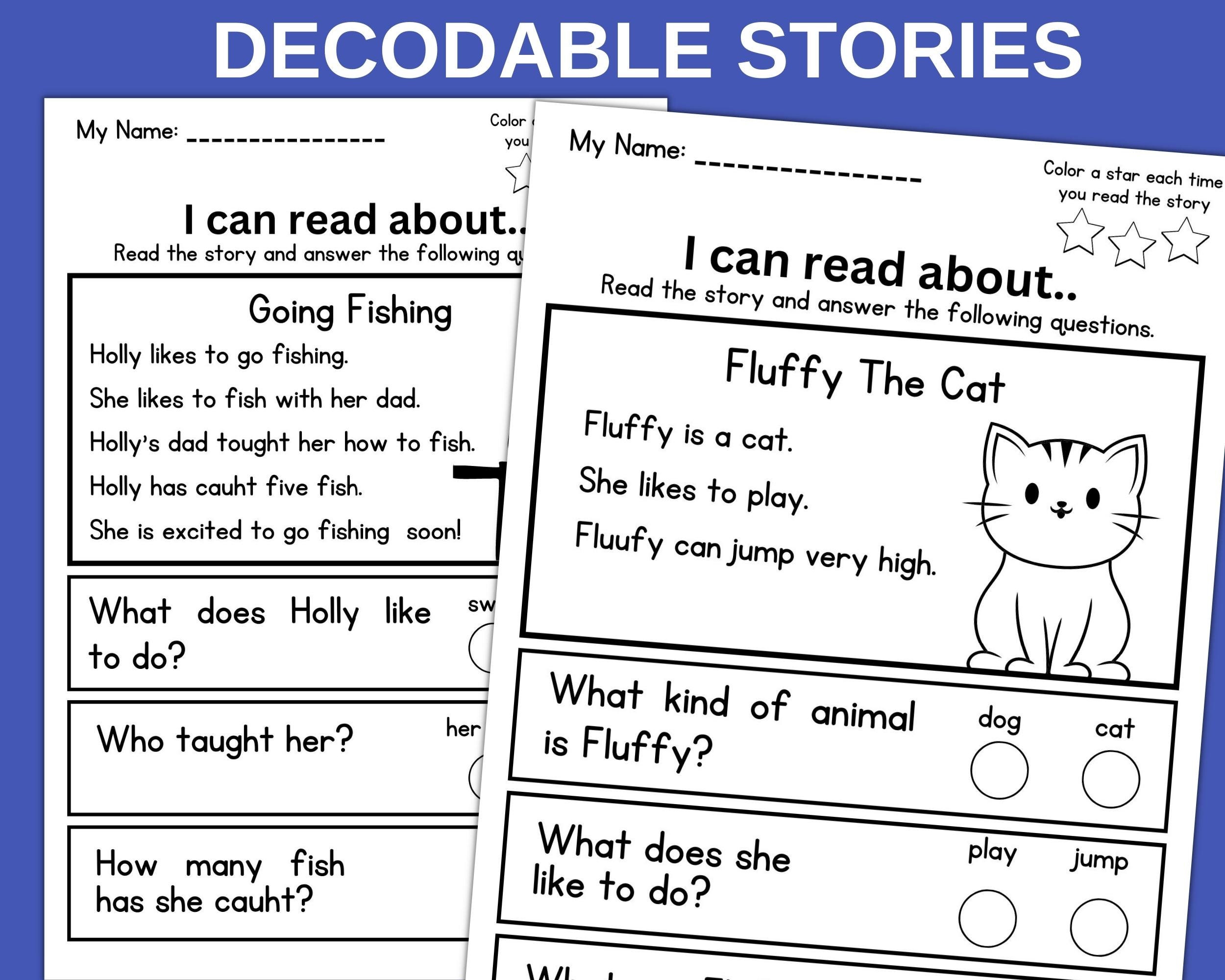 Kindergarten at Home Reading Worksheets/comprehension Passages ...
