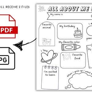 Back to Shcool All About Me Printable, Get to Know Me Classroom ...