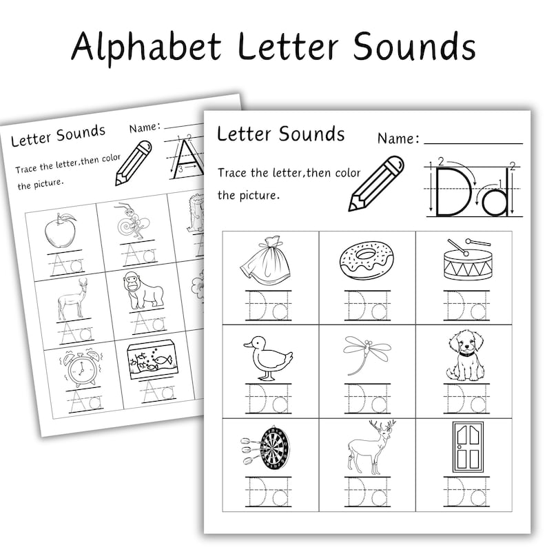 Printable Alphabet Letter Sounds Worksheets Set | Preschool-kdg Phonics ...