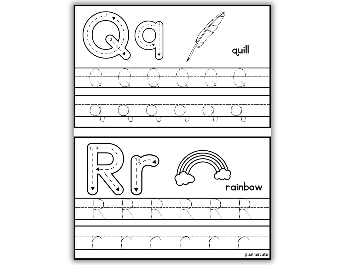 26 ABC Tracing Worksheet for Kids - Letters A to Z - Printable ...