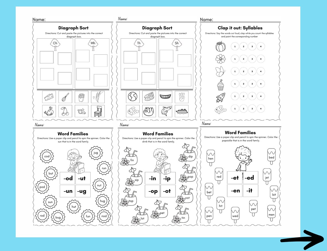 Kindergarten Summer Review Printable Worksheet Bundle/educational ...