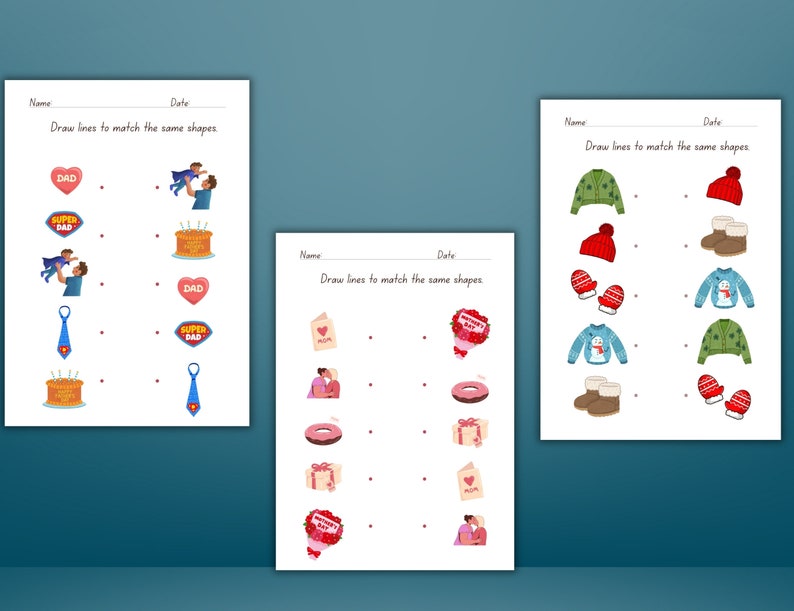 Printable Matching Worksheets - Match the Picture Activity for ...