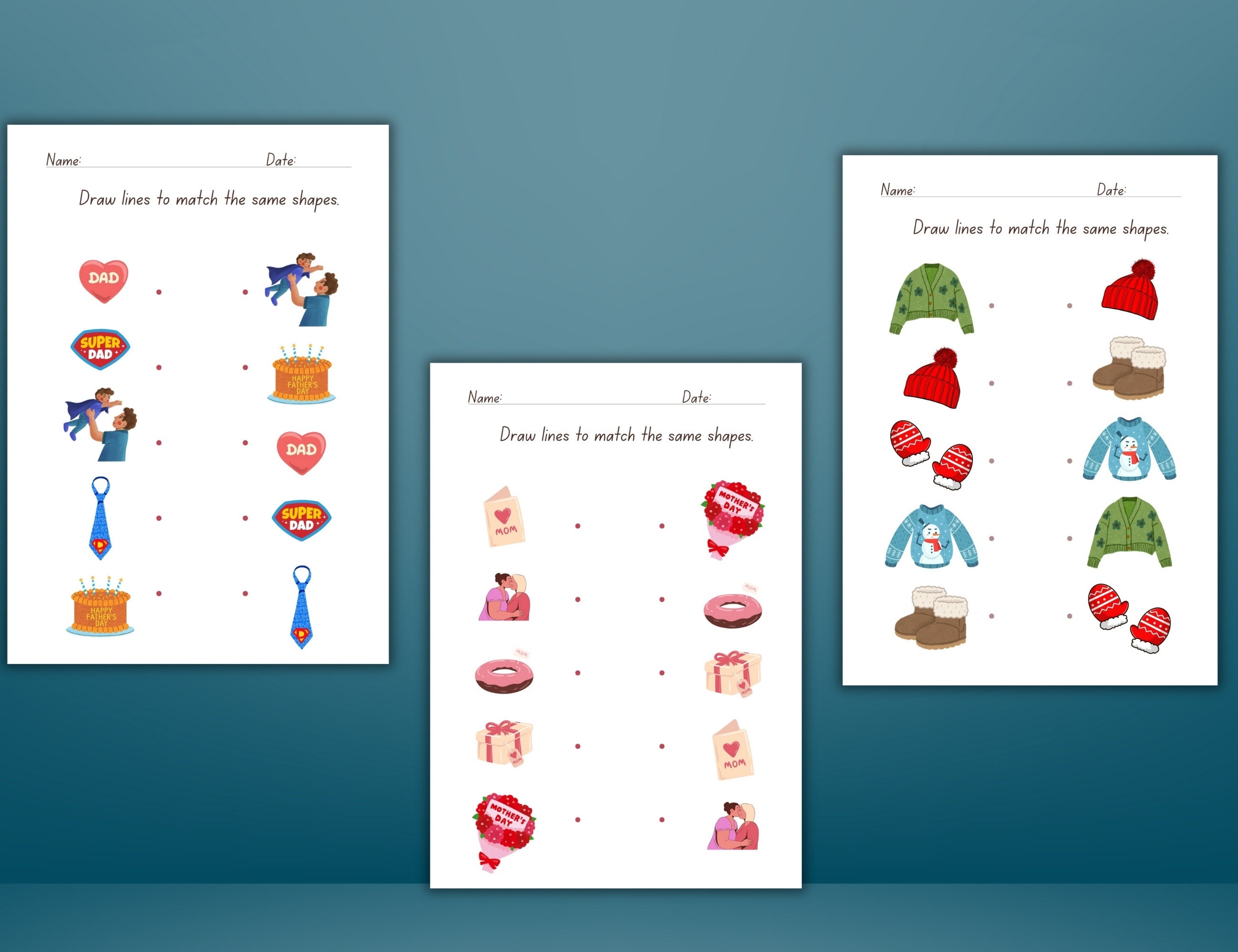 Printable Matching Worksheets - Match the Picture Activity for ...