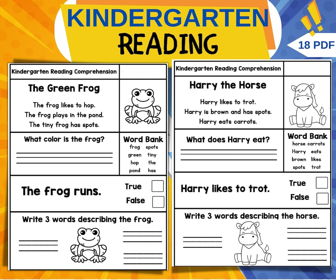 Kindergarten Reading Worksheets/questionnaires for Reading ...