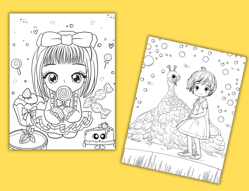 Kawaii Coloring Pages - 60 Adorable Designs - Coloring Book for Kids ...