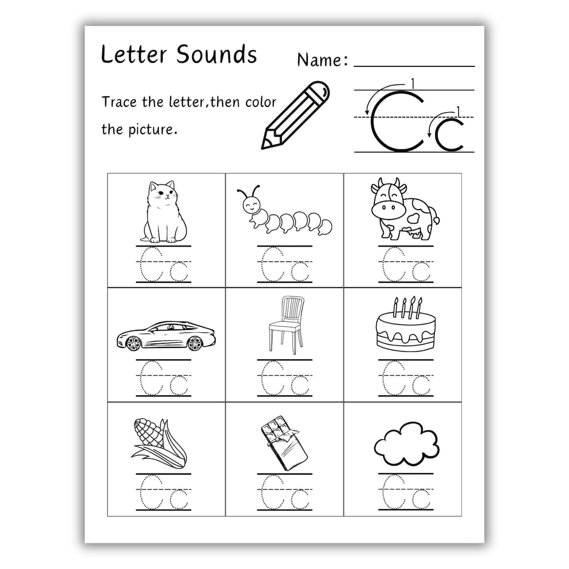 Printable Alphabet Letter Sounds Worksheets Set | Preschool-kdg Phonics ...