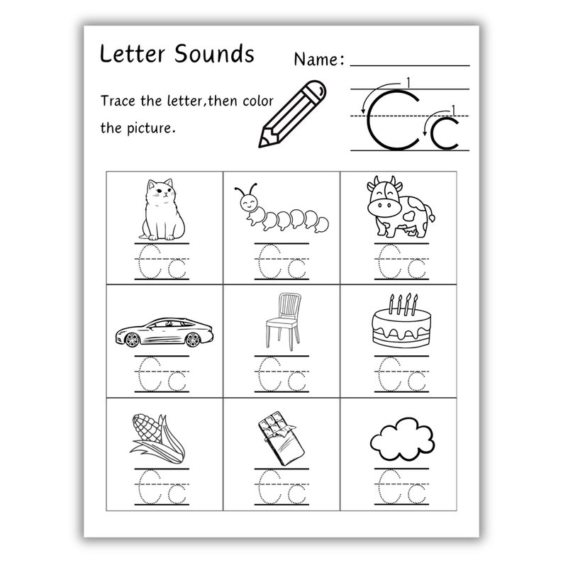 Printable Alphabet Letter Sounds Worksheets Set | Preschool-kdg Phonics ...