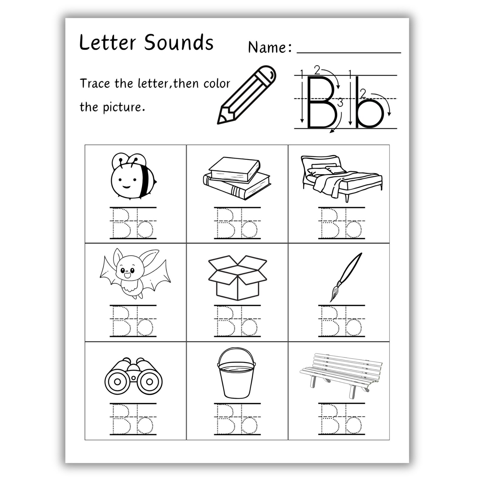 Printable Alphabet Letter Sounds Worksheets Set | Preschool-kdg Phonics ...
