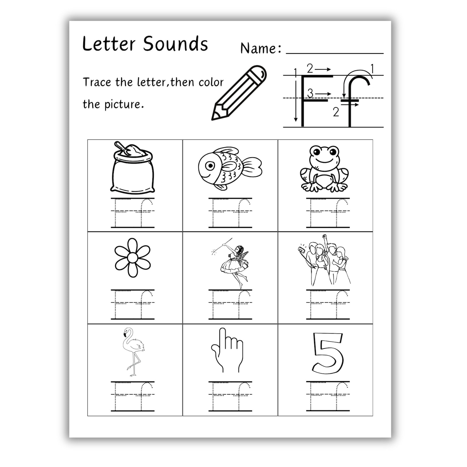 Printable Alphabet Letter Sounds Worksheets Set | Preschool-kdg Phonics ...