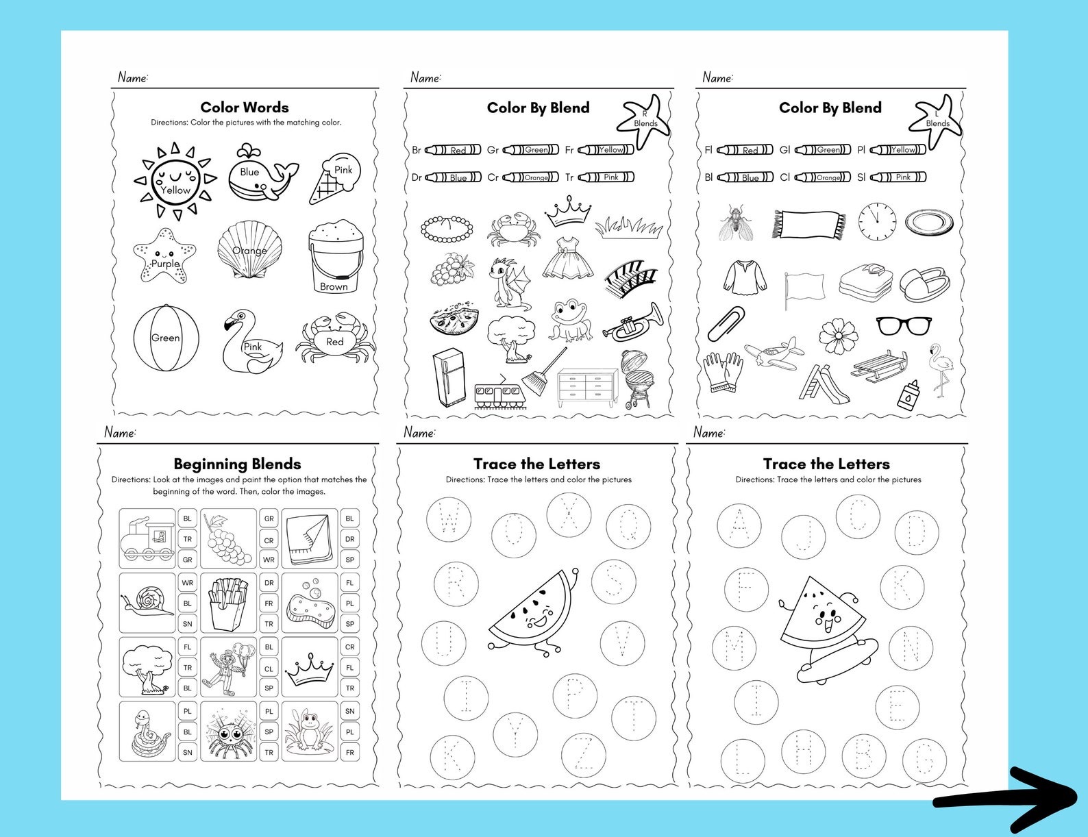 Kindergarten Summer Review Printable Worksheet Bundle/educational ...
