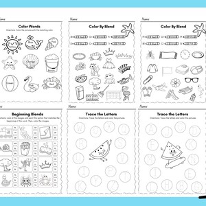 Kindergarten Summer Review Printable Worksheet Bundle/educational ...