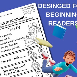 Kindergarten at Home Reading Worksheets/comprehension Passages ...
