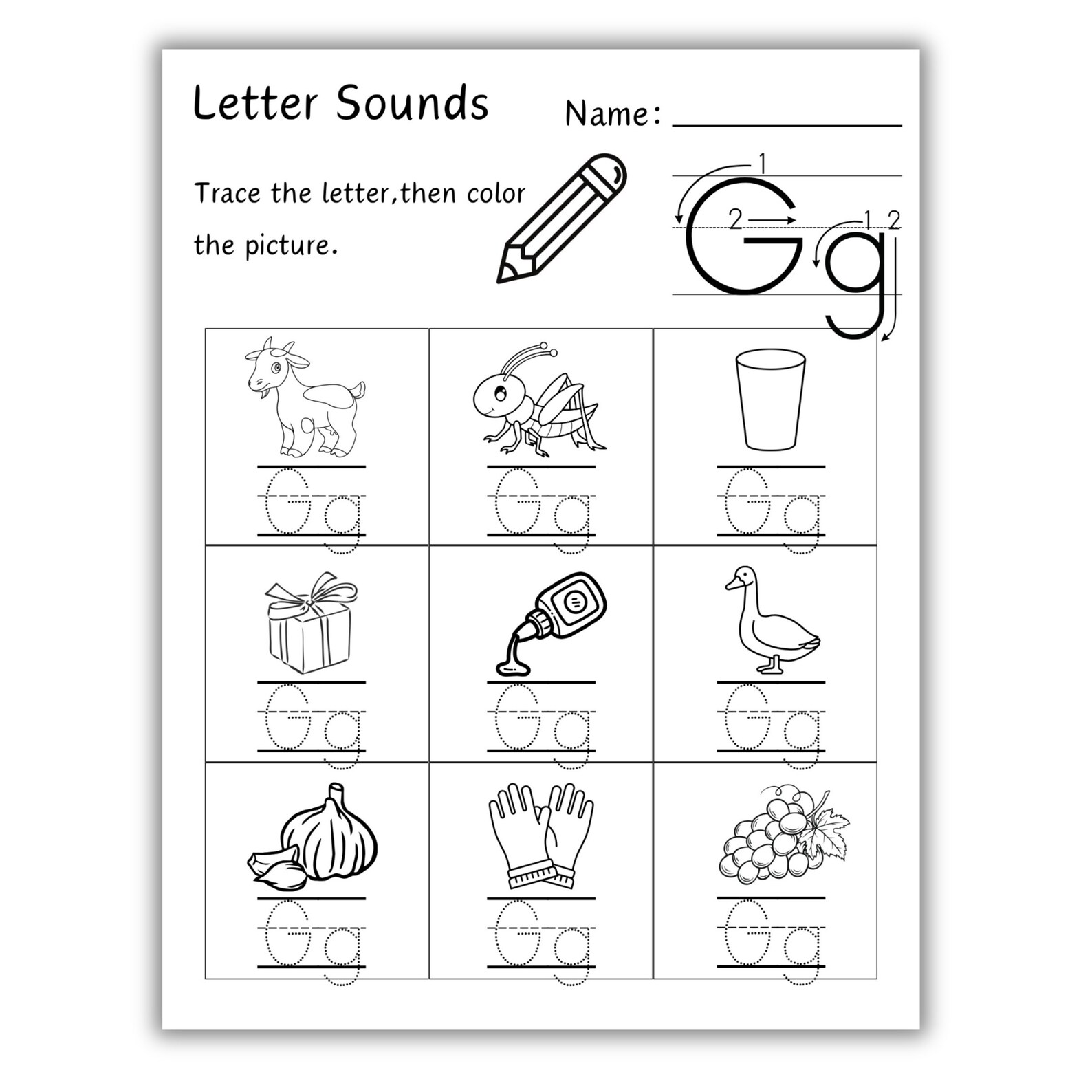 Printable Alphabet Letter Sounds Worksheets Set | Preschool-kdg Phonics ...