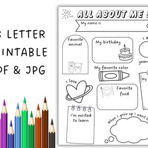 Back to Shcool All About Me Printable, Get to Know Me Classroom ...