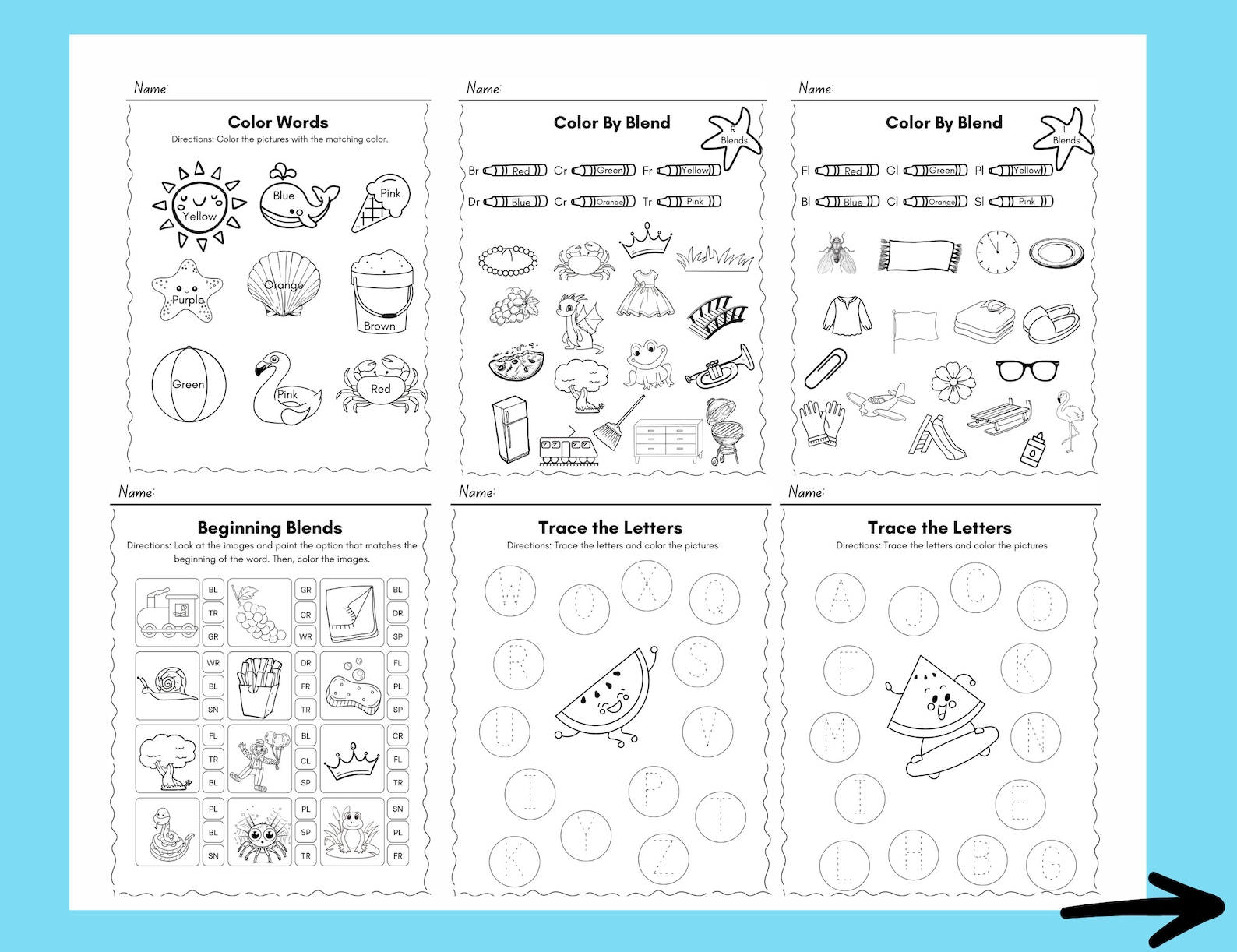 Kindergarten Summer Review Printable Worksheet Bundle/educational ...