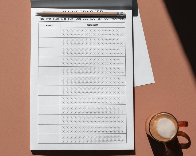 Minimalistic Daily Habit Tracker Printable/everyday Habit Tracker ...