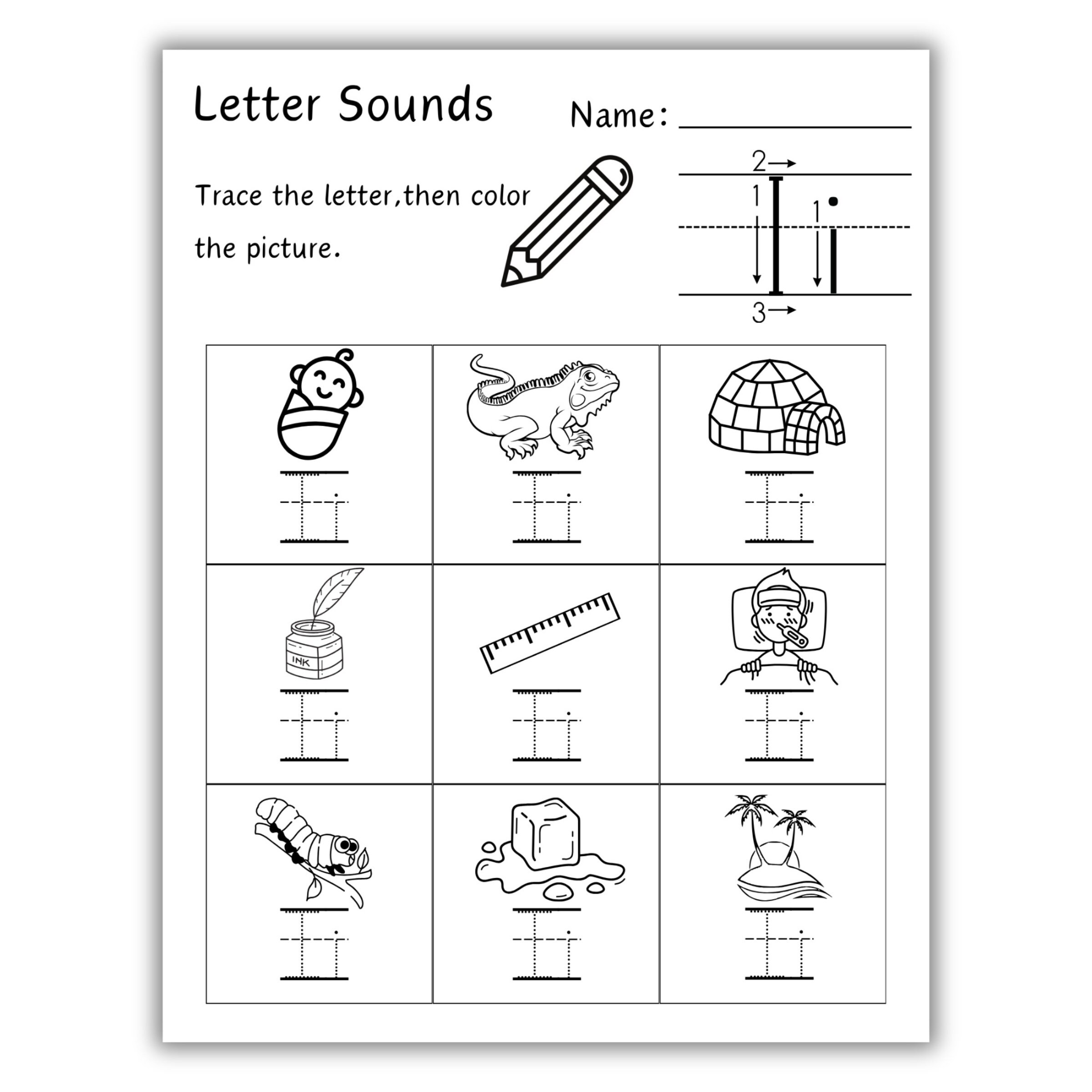 Printable Alphabet Letter Sounds Worksheets Set Preschool-kdg Phonics ...