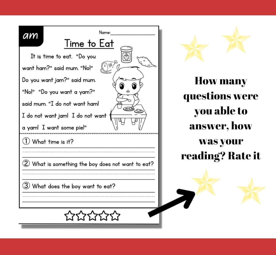 Short Vowel CVC Words Phonics Worksheets for Kindergarten-reading ...