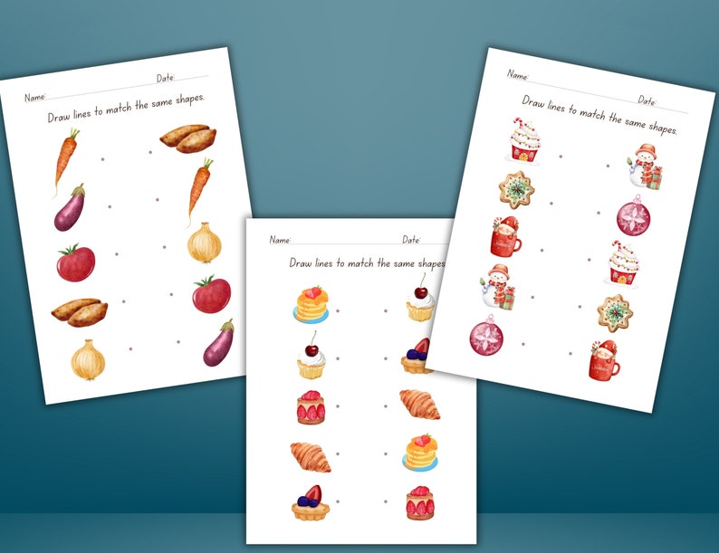 Printable Matching Worksheets - Match the Picture Activity for ...