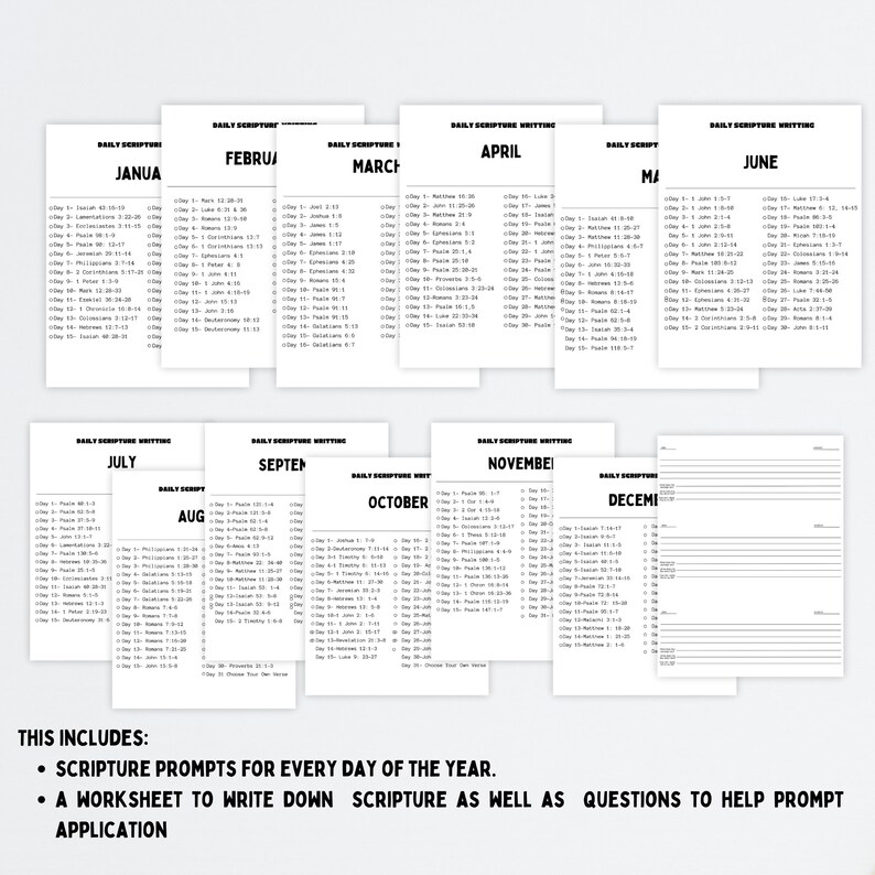 Daily Scripture Writing - Digital Download, Bible Study, Verse of the ...