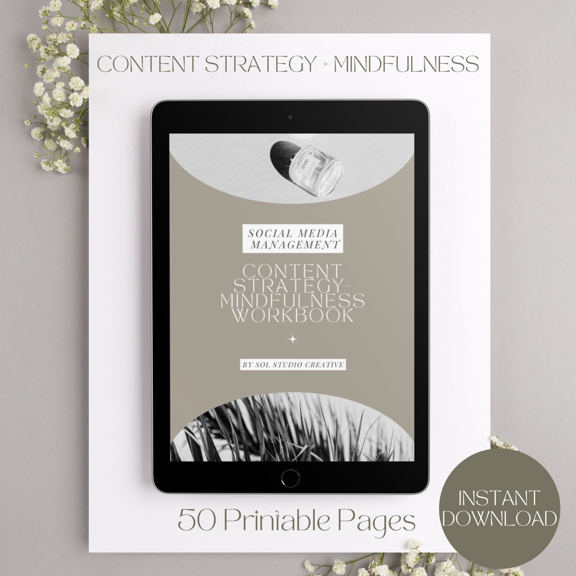 Content Strategy Mindfulness Workbook Digital Download Social Media ...