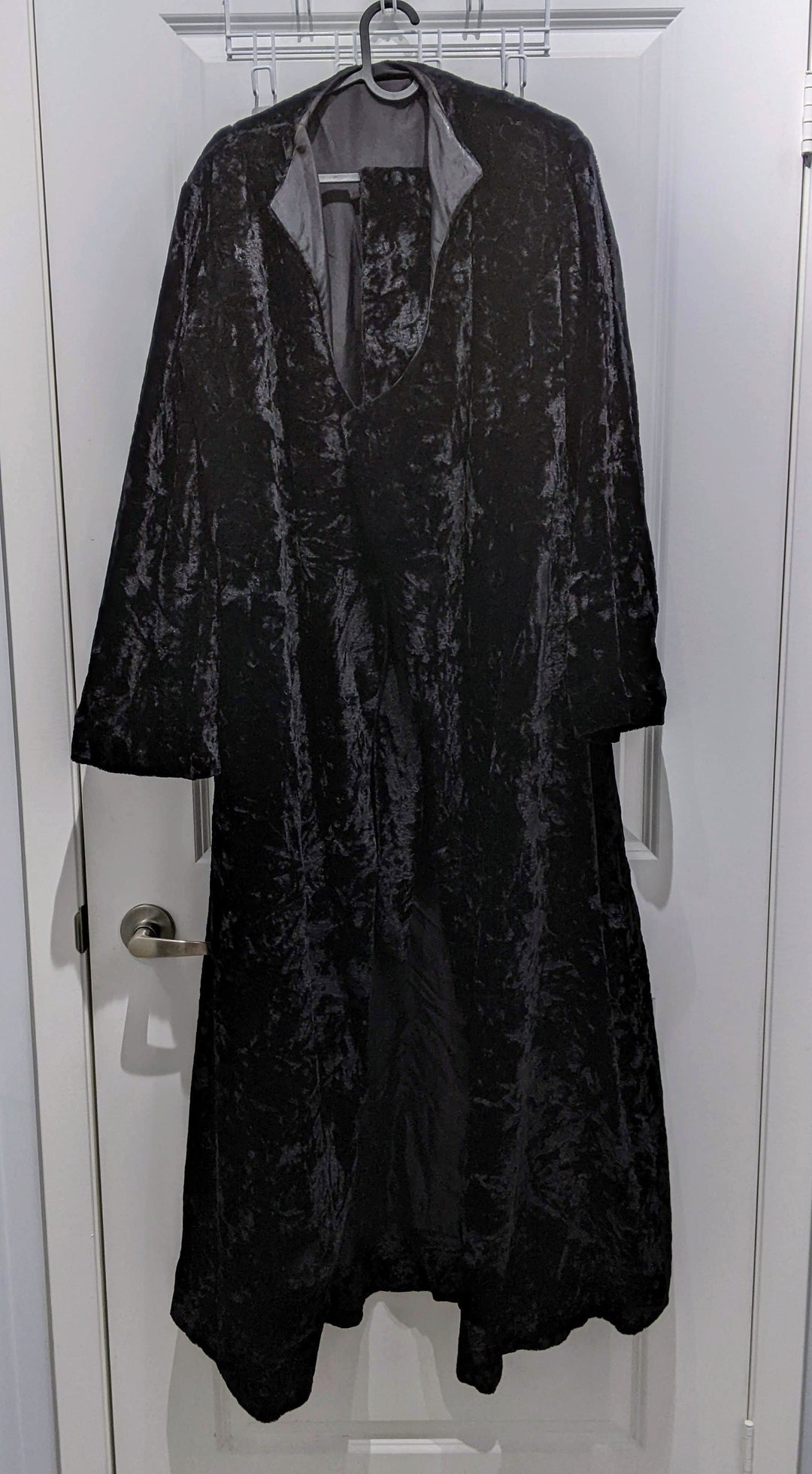 Vintage Crushed Velvet Robe Jacket, Matching Sash, Black - Etsy