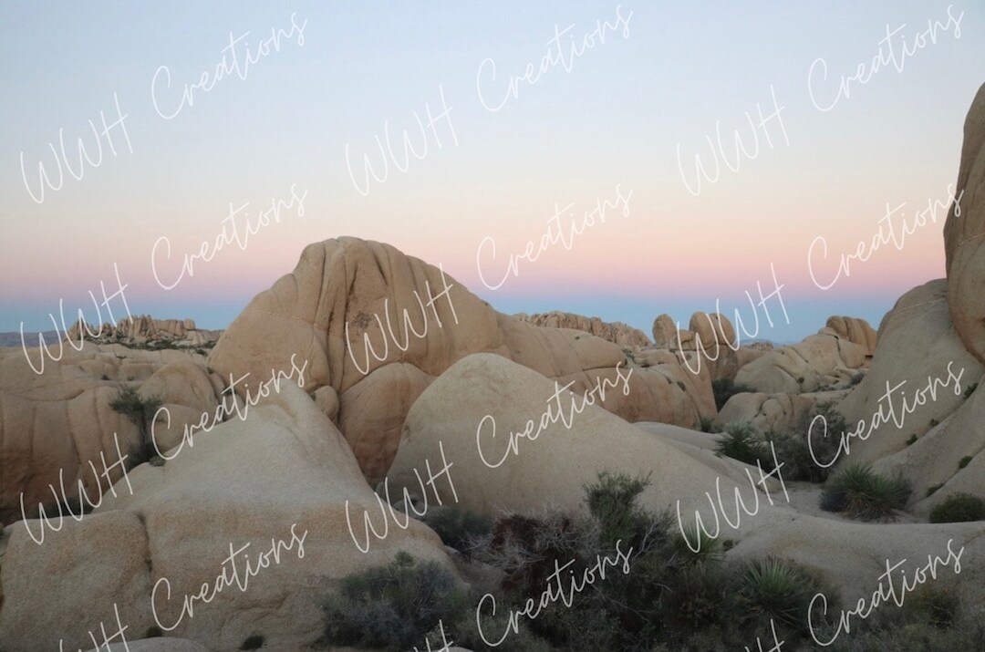 Joshua Tree Rocks at Sunset Digital Print - Etsy