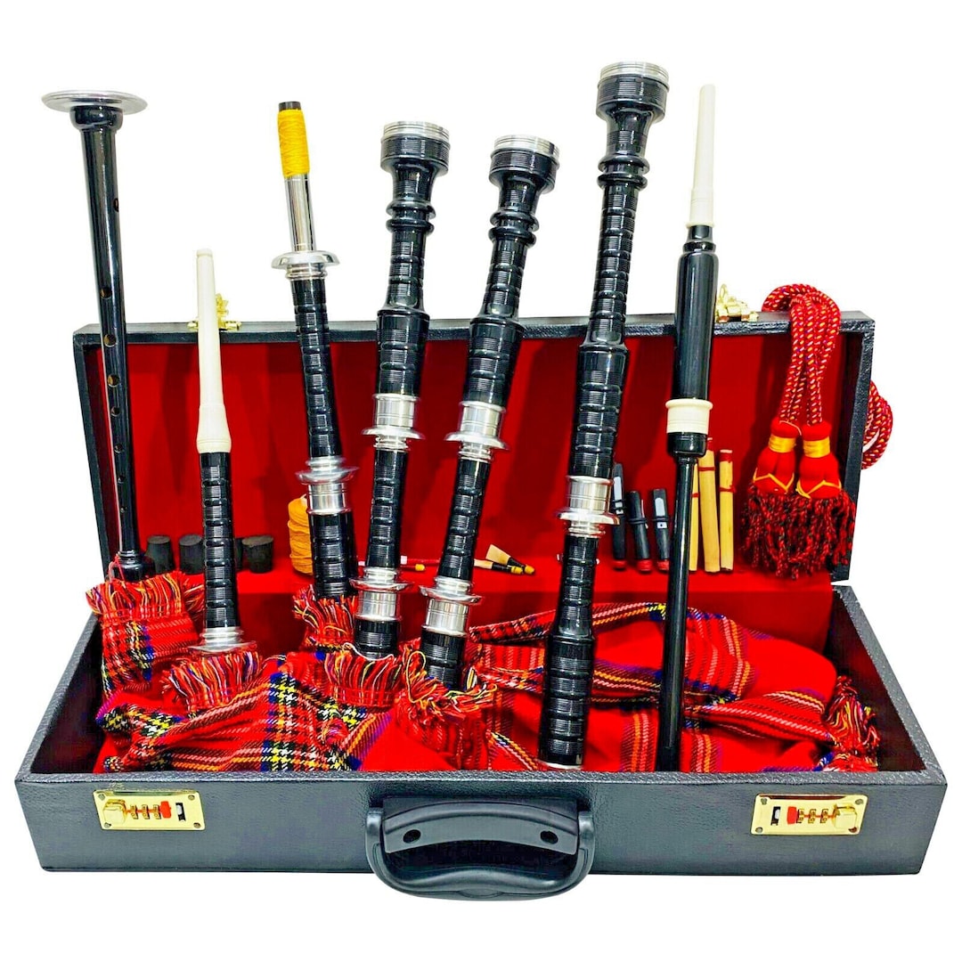 Scottish Bagpipe Full Set Silver Mounts/great Rosewood Highland Bagpipe ...