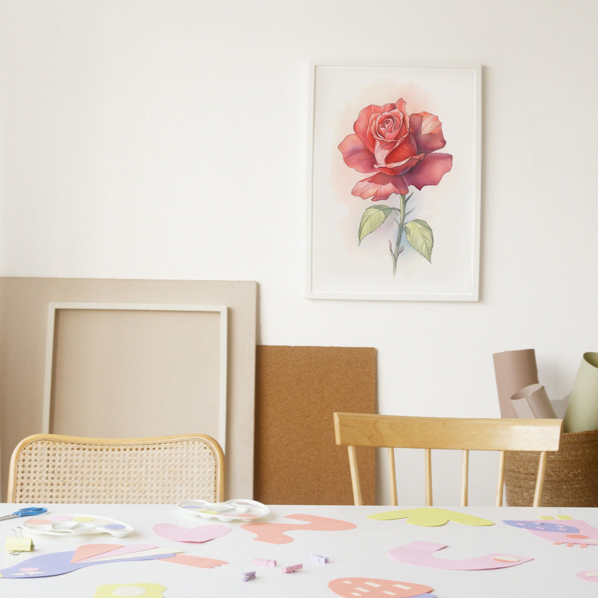 Red Rose - Rosa Rubra - DIY Printable - Red Rose Wall Art - Gift for ...