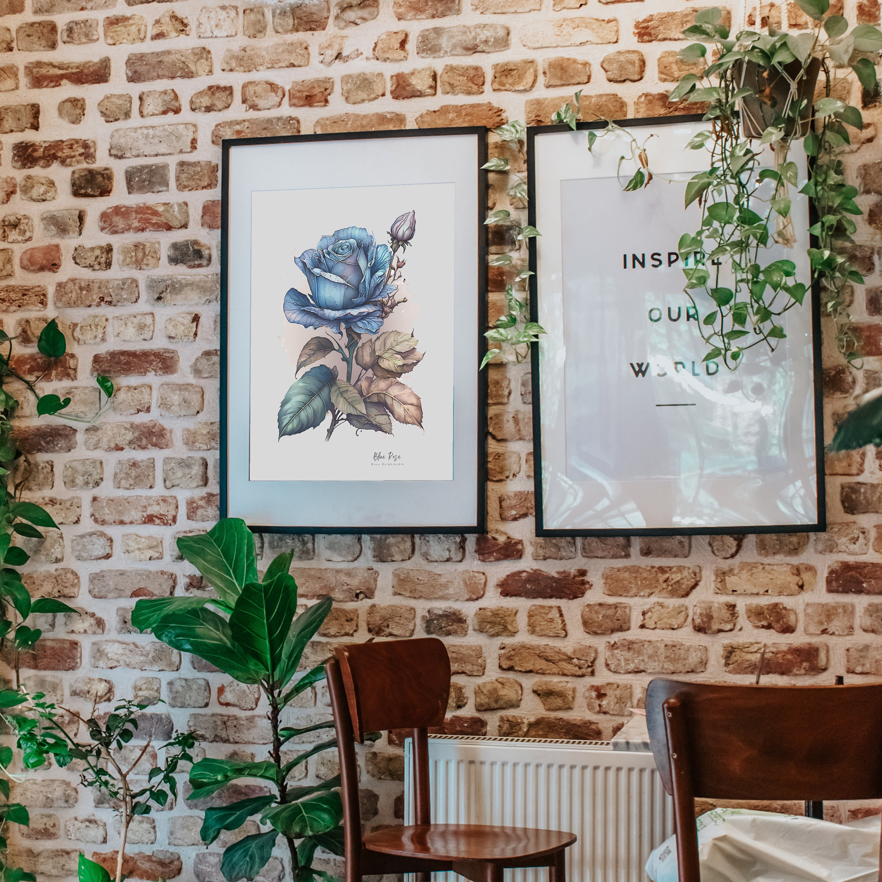 Blue Rose Rosa Delphinidin DIY Printable Artwork Home Decor Gift Idea ...