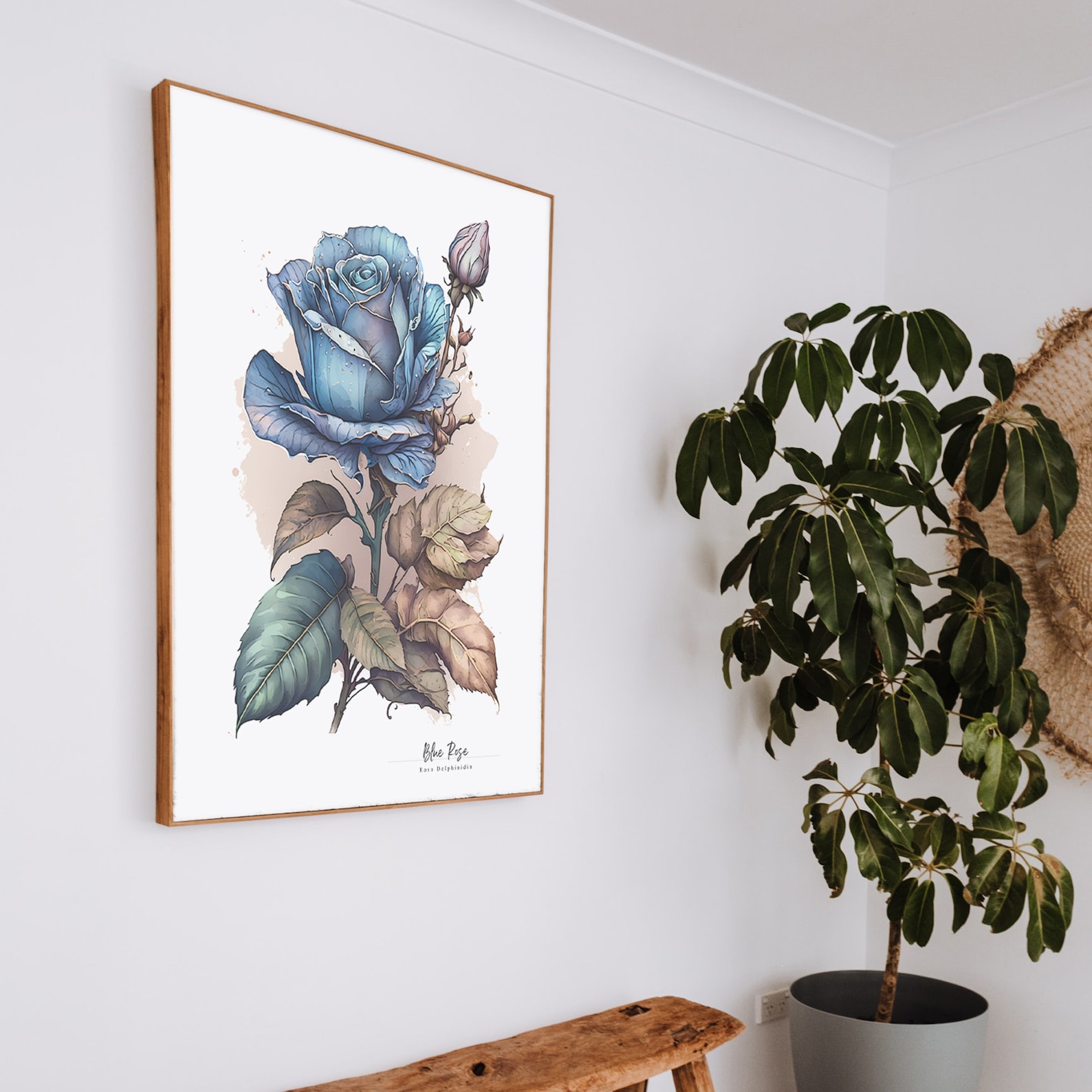 Blue Rose - Rosa Delphinidin - DIY Printable Artwork - Home Decor Gift ...