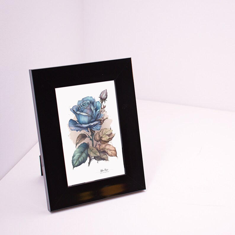 Blue Rose - Rosa Delphinidin - DIY Printable Artwork - Home Decor Gift ...