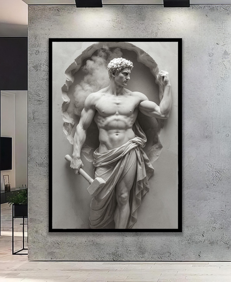 Greek God Bodybuilding Print, Marble Texture, Home Gym Wall Art - Etsy