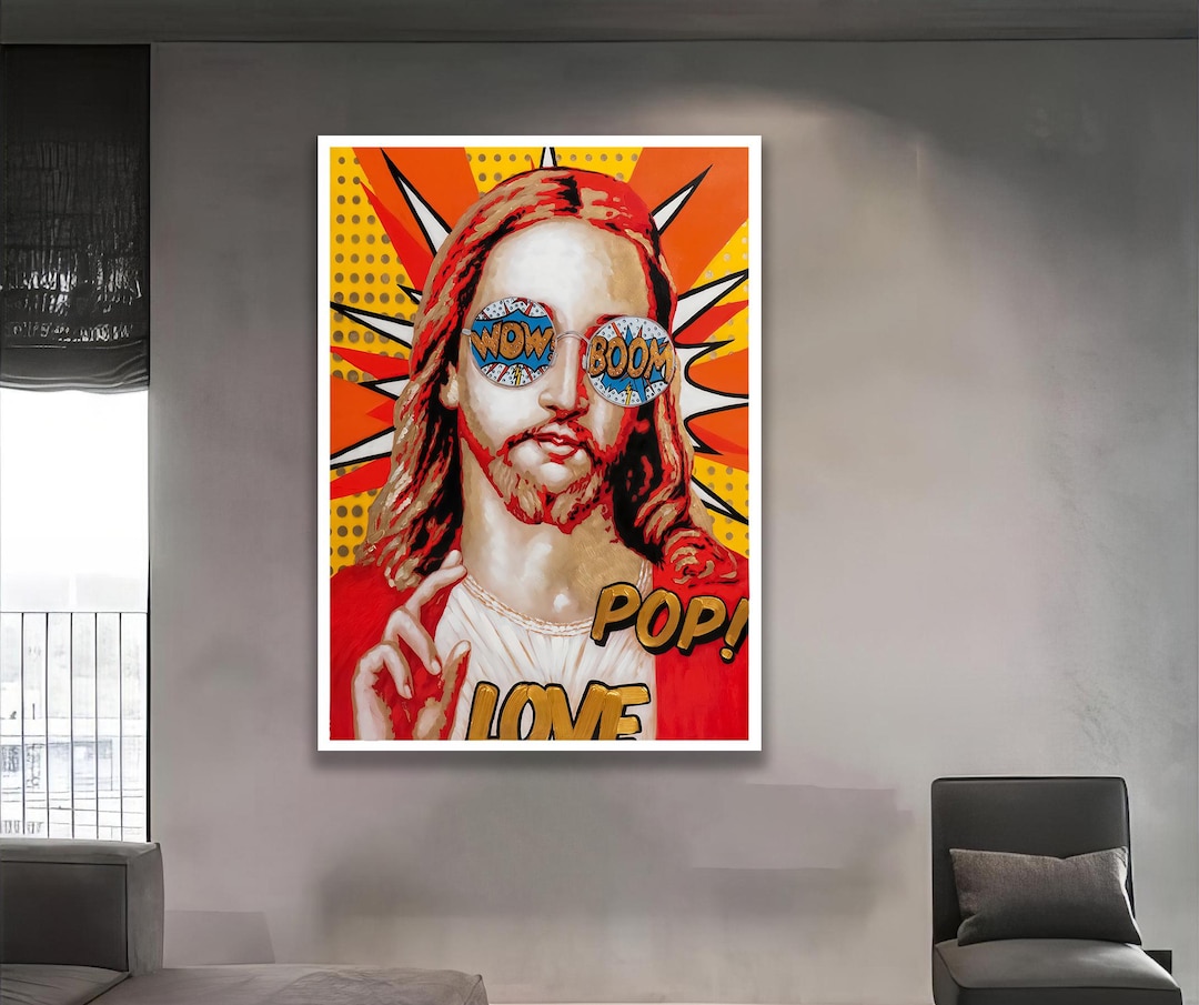 Pop Art Jesus Canvas Print, Modern Comic Style Religious Wall Art - Etsy