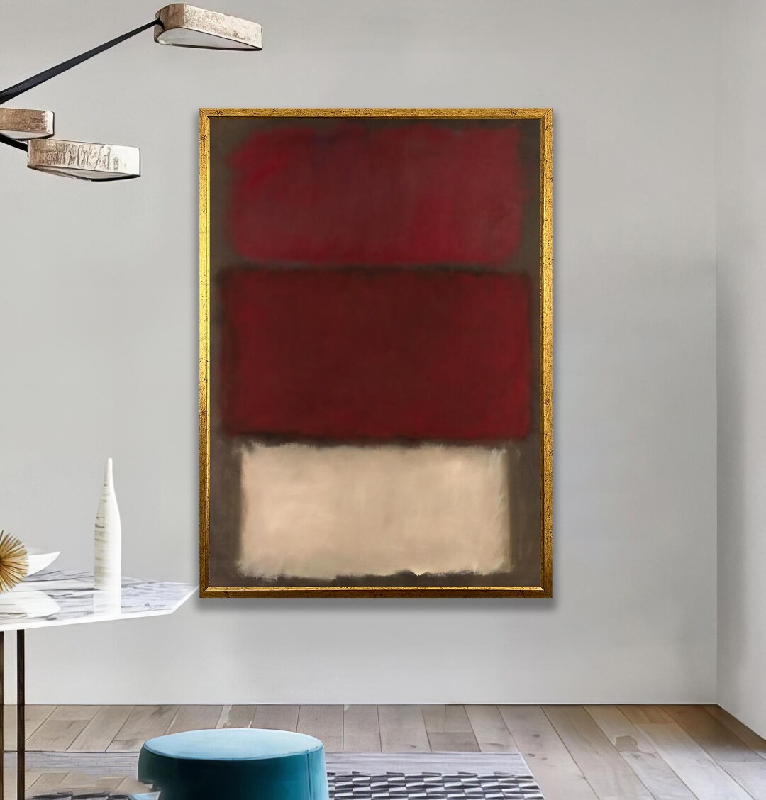 Mark Rothko Style Dark Red Color Field Canvas Print, Modern Minimalist ...