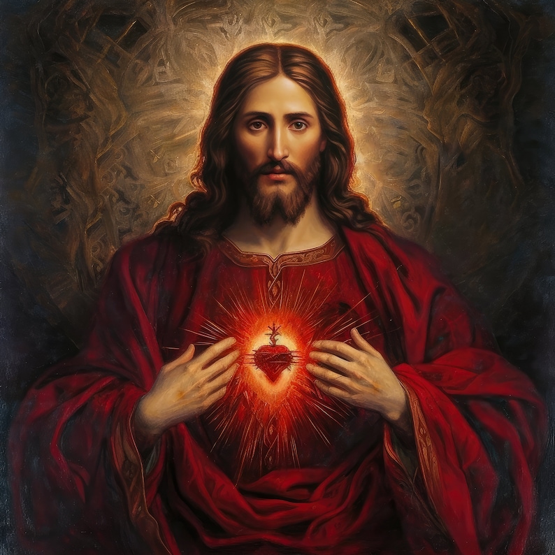 Sacred Heart of Jesus - 7500px X 7500px Square Format | Digital ...