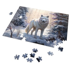White Winter Wolf Jigsaw Puzzle 30, 110, 252, 500,1000-piece Puzzles ...