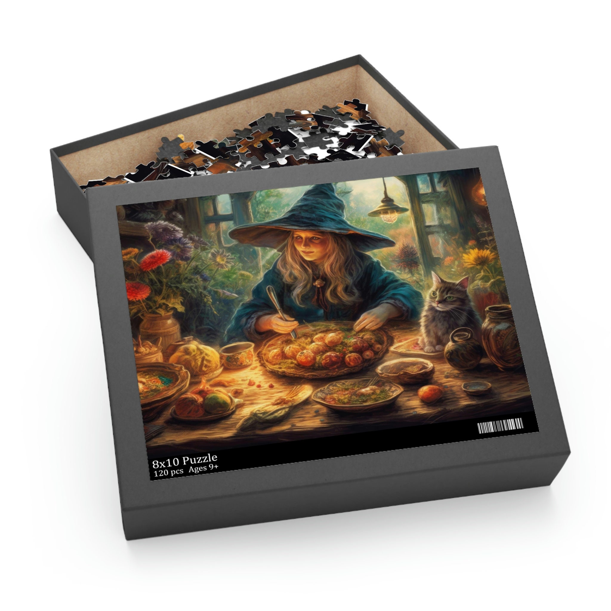 Magical Witch and Her Familiar Fantasy Puzzle 120, 252, 500-piece - Etsy