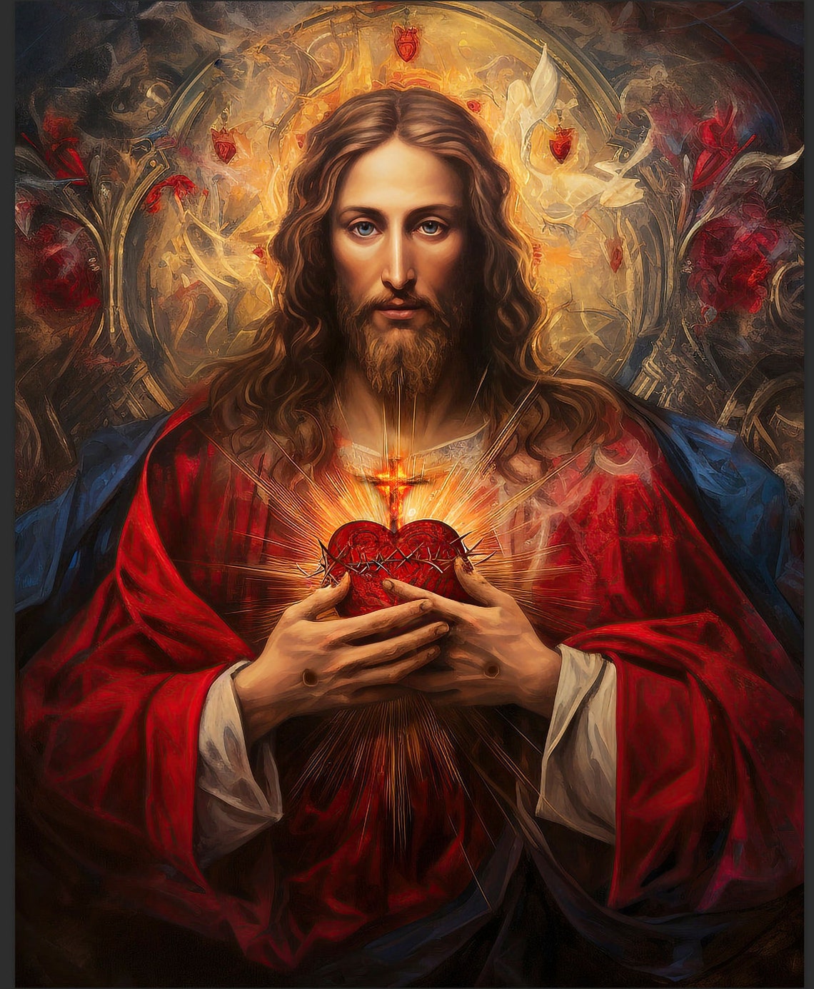 Sacred Heart of Jesus Art 16 X 20 Printable Catholic Wall Decor ...