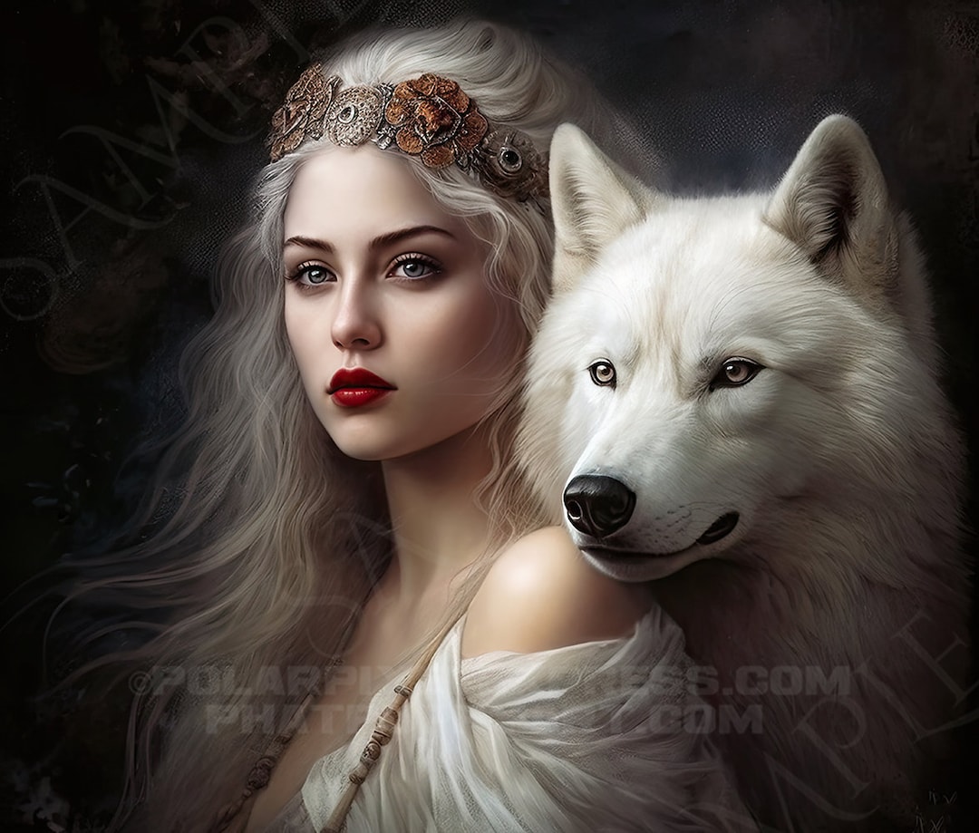 Princess and White Wolf Story - Digital Download 5000 X 4225 Pixels - Etsy