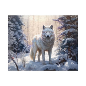 White Winter Wolf Jigsaw Puzzle 30, 110, 252, 500,1000-piece Puzzles ...