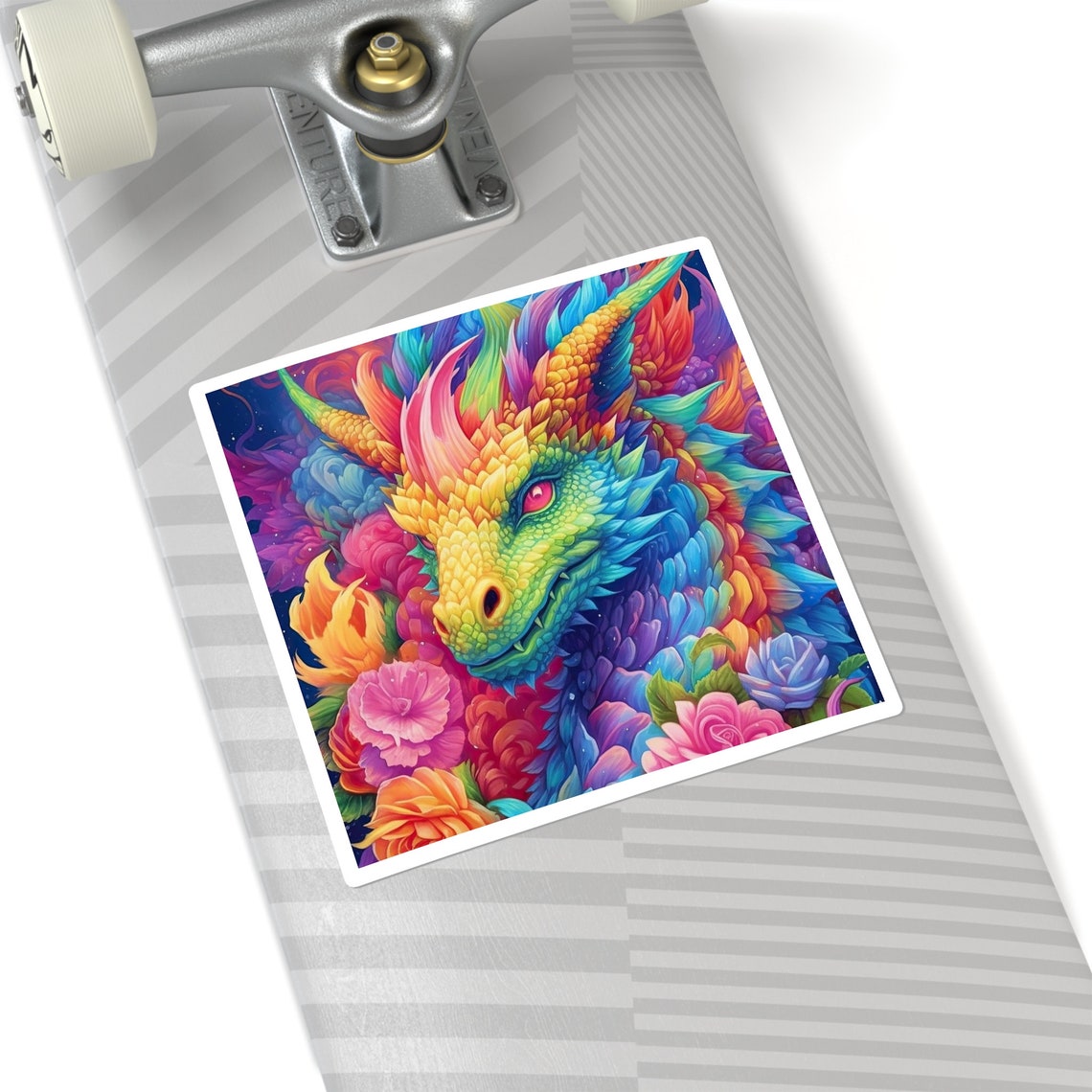 Fantasy Dragon Square Stickers Majestic Mythical Creature - Etsy