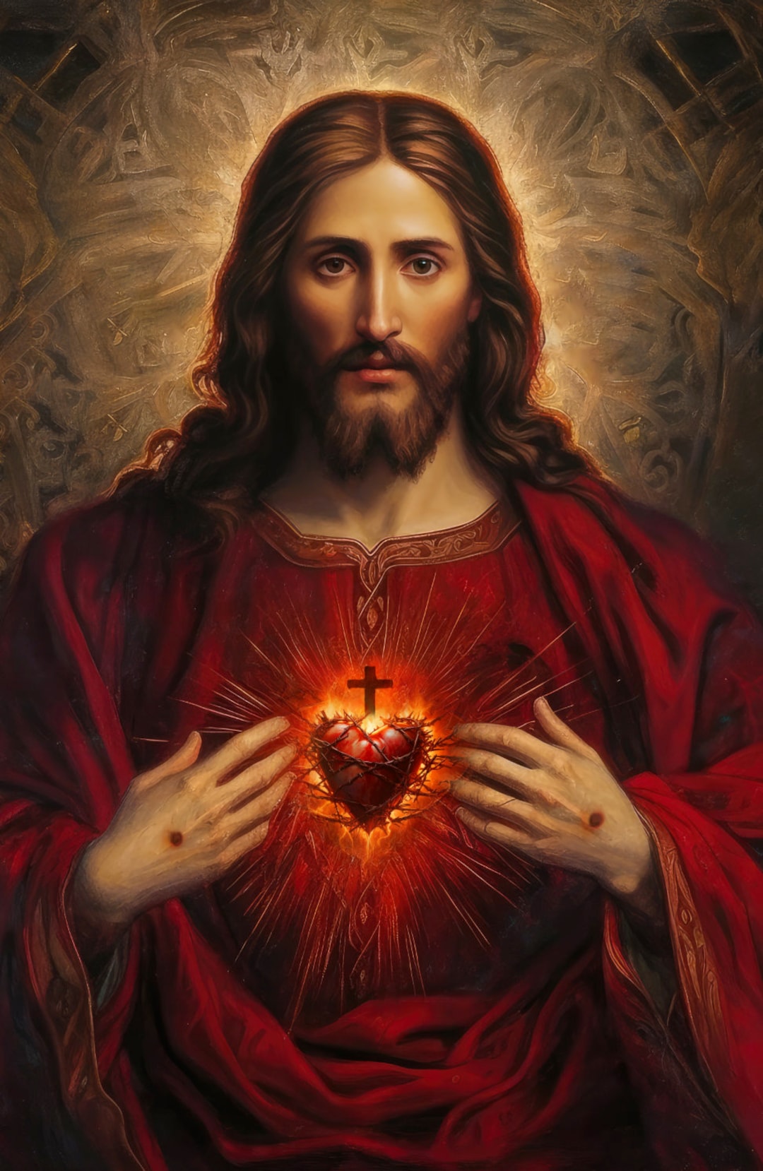Sacred Heart of Jesus - 20 X 30 Inches (vertical Format) - Etsy